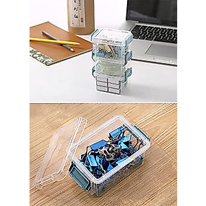 5 Pack Small Plastic Box, SIYOMG 3 Tiers Clear Plastic Organizer with Locking Lids, Small Plastic Storage Containers for Crafts, Stationery, Jewelry, Sewing Accessories Classroom Home Supplies