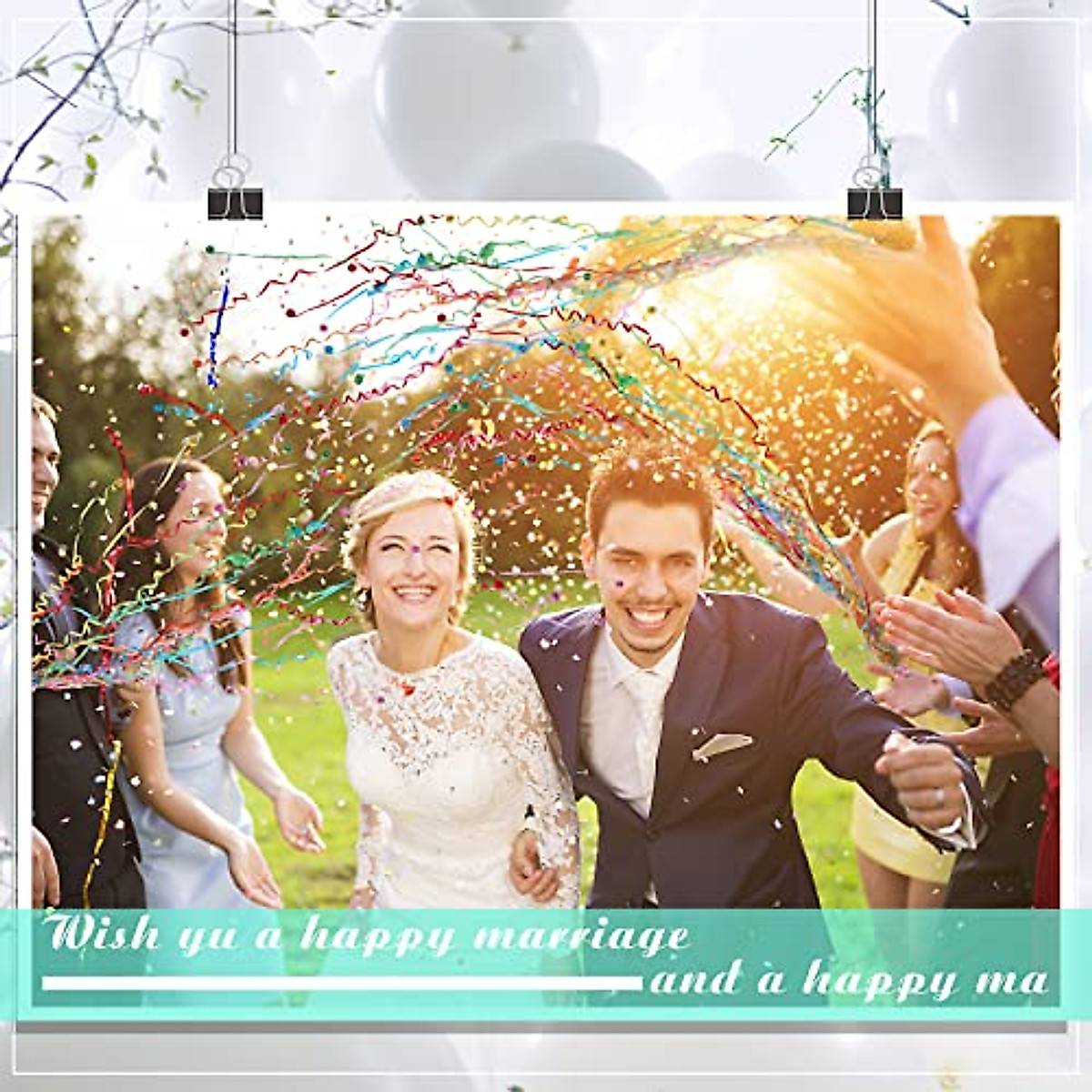30 Pieces Hand Throw Streamers White Throw Streamers No Mess Confetti Crackers for Wedding, Birthday, Graduation Party Favors