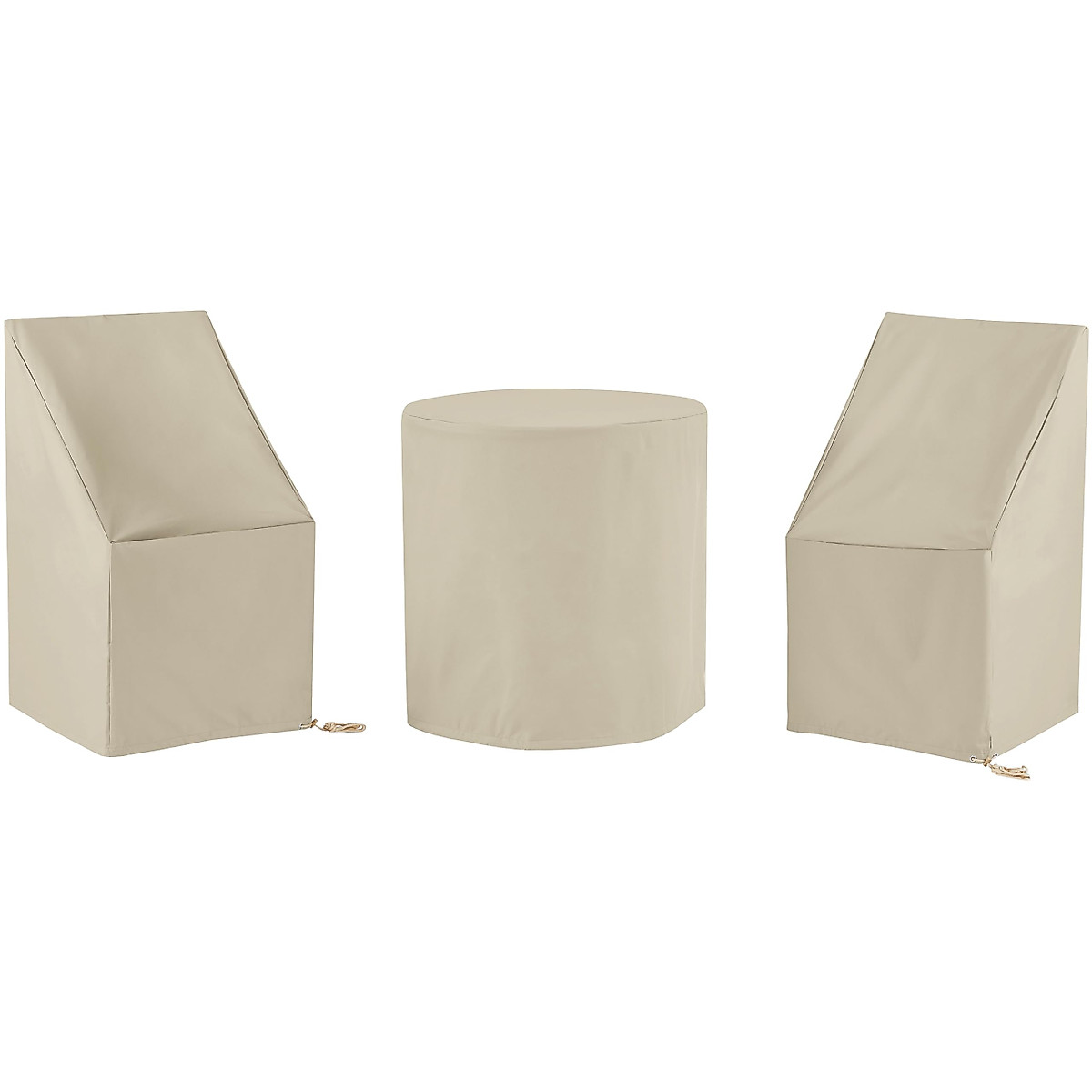 Crosley Furniture Patio Furniture Covers, Waterproof 3-Piece Cover Set for Outdoor Chairs and Bistro Table, Tan