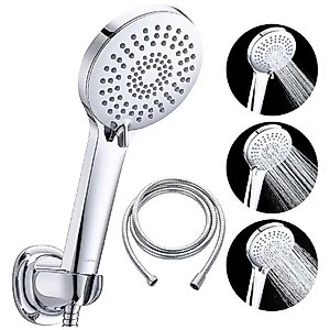 WaterSong Shower Head with Handheld, 3 Spray Mode High Pressure Handheld Shower Head with 79" Extra Long Stainless Steel Hose & Adjustable Bracket, Brushed Nickel