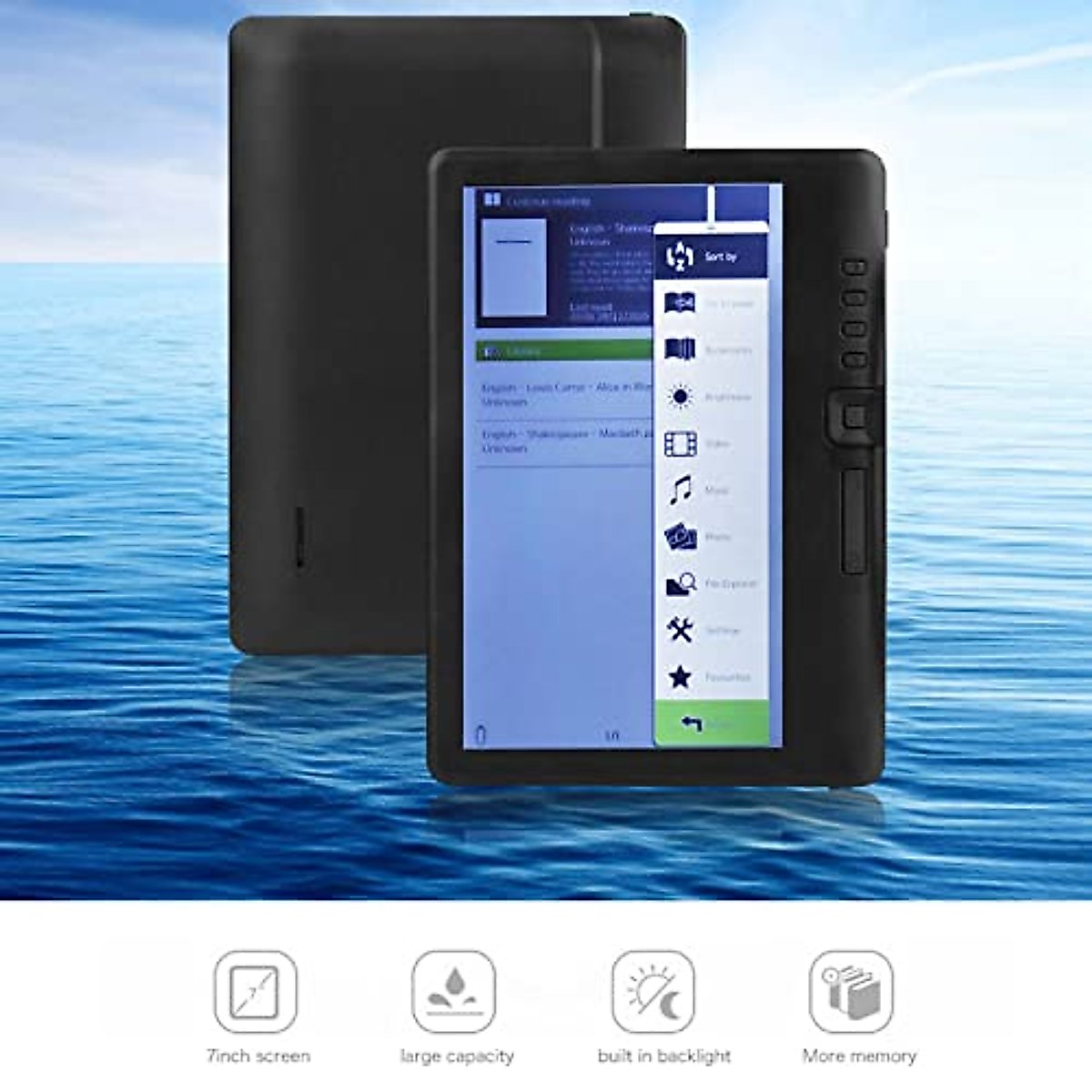 DAUERHAFT Portable E Reader, 380MHz Speed Protective Case Button Operation HD 800x480 E Reader Devices for TXT for EPUB for PDF(#2)