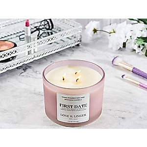 Romantic Candles | Valentines Candle | Luxury Soy & Beeswax Candles for Home | 16 oz. Large Jar 3 Wick Candle | Love Candle | Candle Gift | Engagement Candle