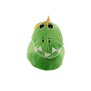 Yankee Toy Box Plush Dinosaur Toddler Boys Girls Sock Top Slippers (7-8 M US Toddler, Dinosaur Green)
