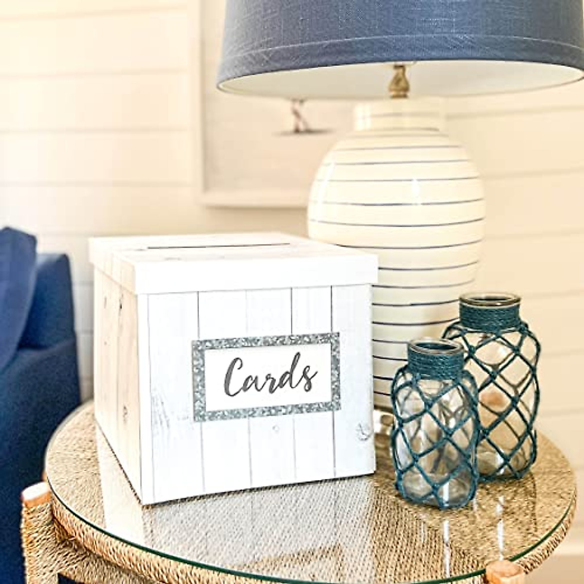 Kate Aspen White Rustic Wood Gift/Wedding Card Box, Money Box, Farmhouse Decorations For Reception or Party - Unique Decor