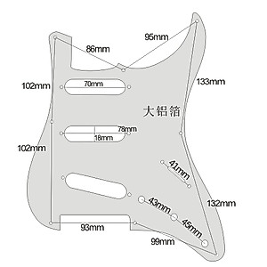 IKN 8 Hole Strat Pickguard Electric Guitar Pickguard Scratch Plate with Screw for Vintage Style Strat Guitar Parts, 4Ply White Pearl