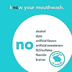 Hello Peace Out Plaque, Antigingivitis Alcohol Free Mouthwash, Natural Mint with Aloe Vera and Coconut Oil, Fluoride Free, Vegan, SLS Free and Gluten Free, 16 Ounce (Pack of 3)