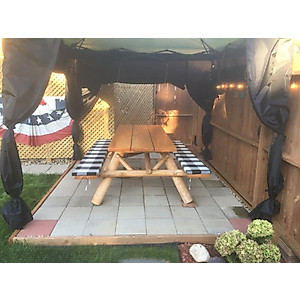 Jininworl Custom Size Bench Cushion, Checkered Gingham Plaid Pattern, High Resilience Upholstery Foam Long Chair Cushion Sofa Pads Outdoor/Indoor Patio Furniture (Black and White, Custom Size)