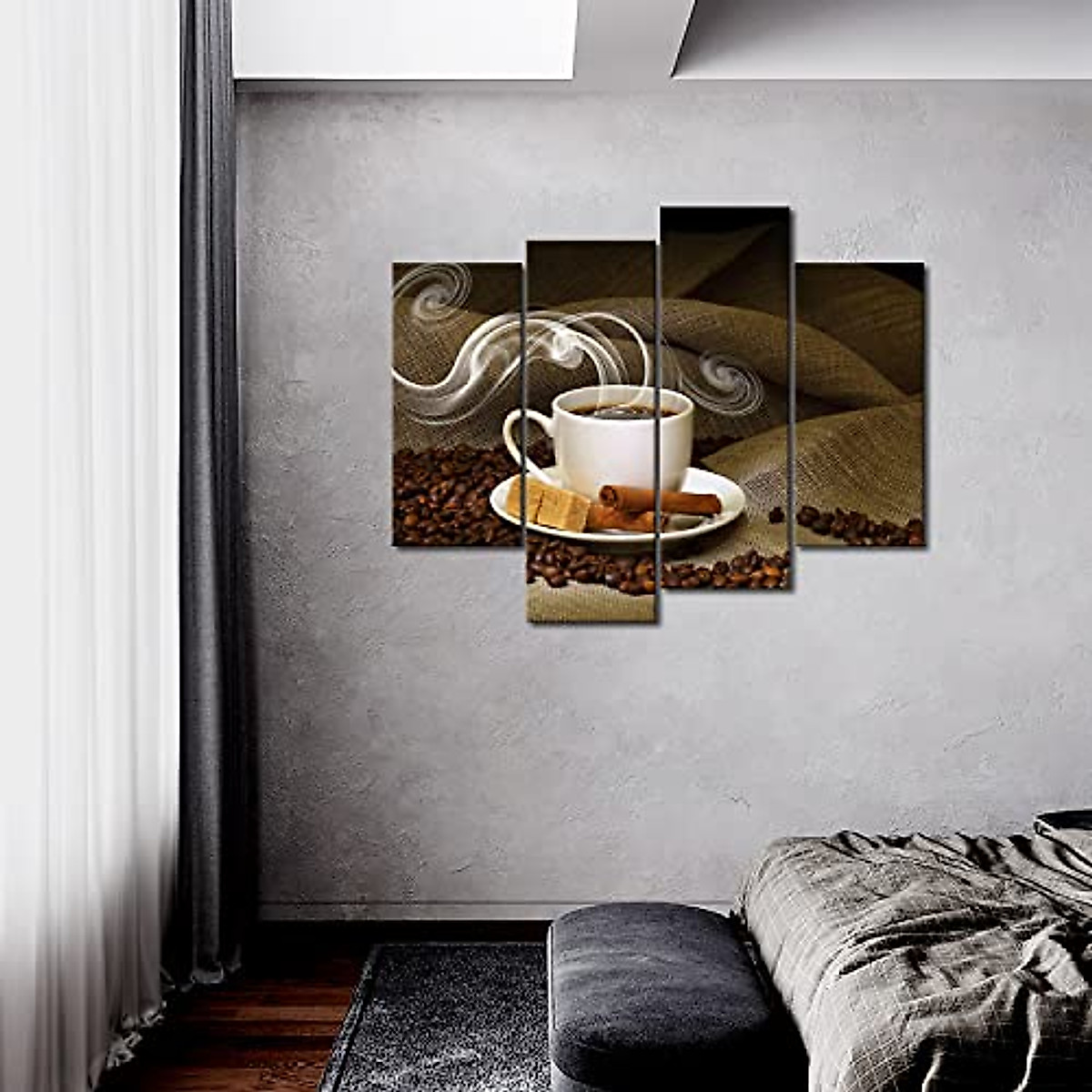 Coffee and Coffee Bean Kitchen Wall Art Painting Pictures Print On Canvas Food The Picture for Home Modern Decoration