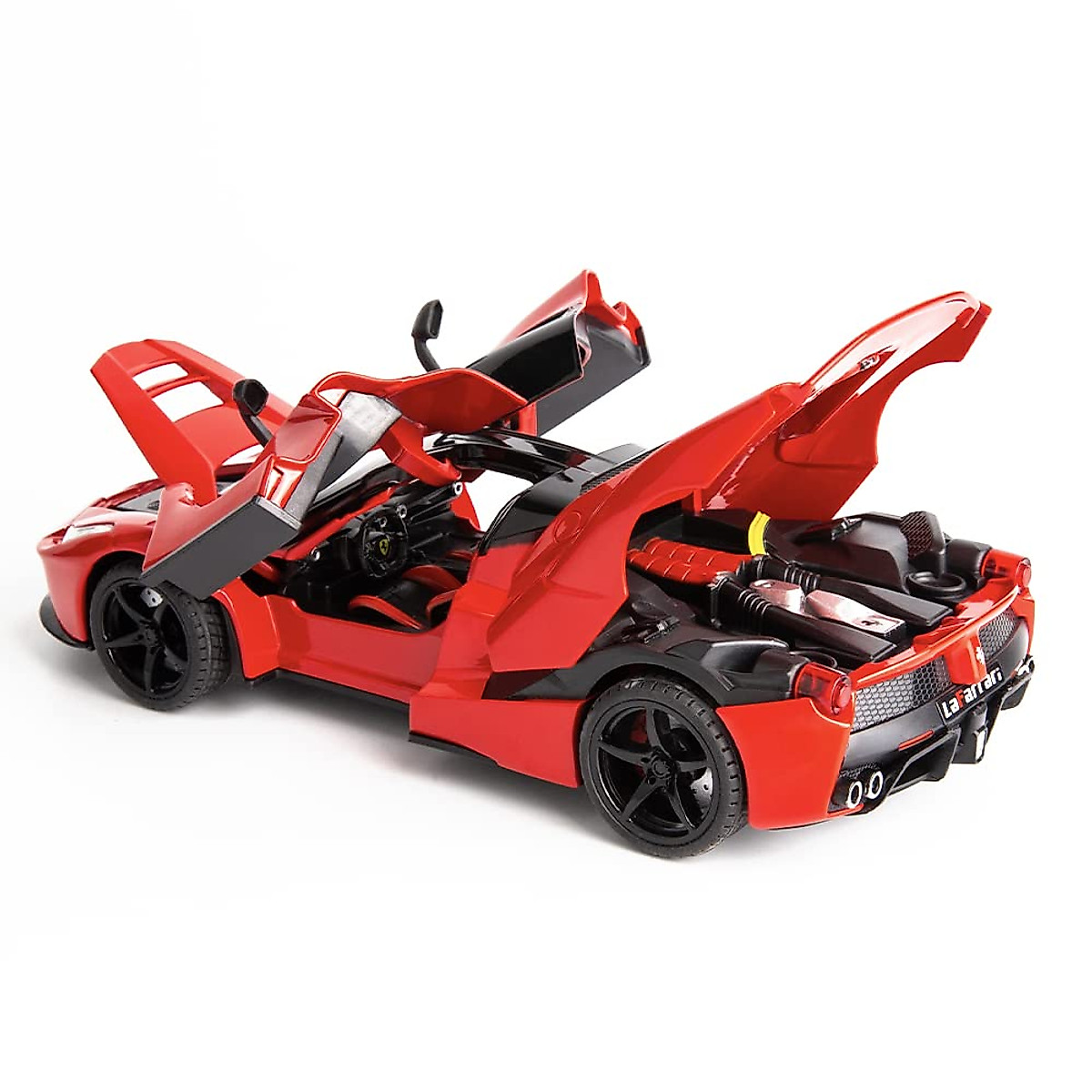 BDTCTK Compatible for 1:22 Ferrari RAFA Toy Model Car, Zinc Alloy Pull Back Car with Sound and Light and Body Door Opened, Toy Car for Kids Boy Girl Gift Red