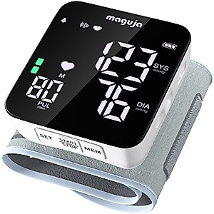 Blood Pressure Monitors for Home Use, maguja Rechargeable Blood Pressure Cuff Wrist Electronic Sphygmomanometer BP Monitors with Voice Broadcast, 180 Memory Storage for 2 Users