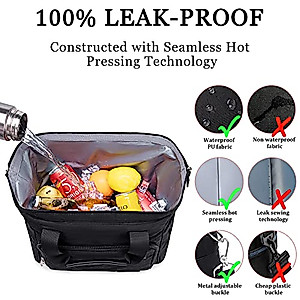 Extra Large Lunch Bag Mens Lunch Box for Work - Leakproof Insulated Lunch Tote Bag for Adults Soft Side Cooler Bag, (Black,20L)
