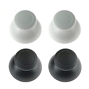 3D Analog Joystick Thumb Stick Grip Cap Mushroom Buttton Cap for Nintend WII U Pro WiiU Pad Gamepad Replacement (White)