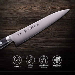 JCK ORIGINAL Kagayaki CarboNext Japanese Chef’s Knife, KC-2ES Professional Petty Knife, High Carbon Tool Steel Pro Kitchen Knife with Ergonomic Pakka Wood Handle, 5.9 inch