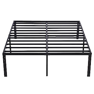 Volowoo Metal Bed Frame,Simple Metal Platform Bed Frame, Storage Space Under The Bed Heavy Duty Frame Bed, Durable Bed Frame, Suitable for Bedroom (Bed Height 14", Cal-King)