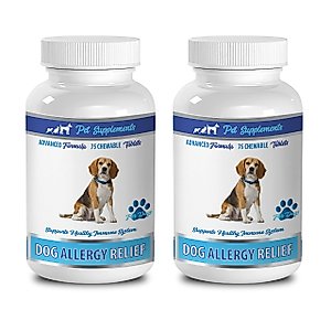 Dog Immune Support - Dog Allergy Relief - Advanced Formula Support - CHEWABLE - Dog Supplements for Skin and Coat - 2 Bottle (150 Chews)