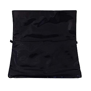 JNB Basic Patent Foldover Clutch, Black