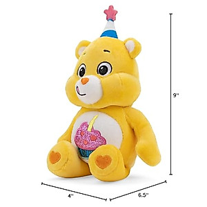 Care Bears 9" Bean Plush (Glitter Belly) - Birthday Bear - Soft Huggable Material!, Small