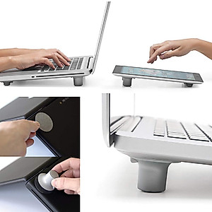 Cool Feet Laptop Cooling Stands - Rubber Feet Heat Reduction Stand with Portable Cooling Pad for Notebooks/Laptops - Innovative Heat Dissipation Solution for Enhanced Performance - Set of 4