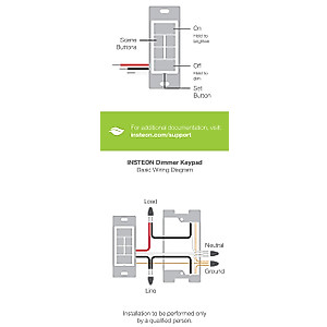 Insteon Smart Dimmer 6-Button Keypad, KeypadLinc in-Wall Controller, 2334-232 (White) - Insteon Hub Required for Voice Control with Alexa & Google Assistant