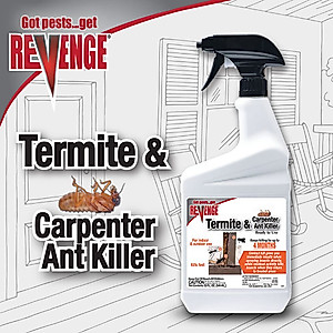Bonide Revenge Termite & Carpenter Ant Killer Spray, 32 oz Ready-to-Use Long Lasting Pesticide for Indoors and Outdoors