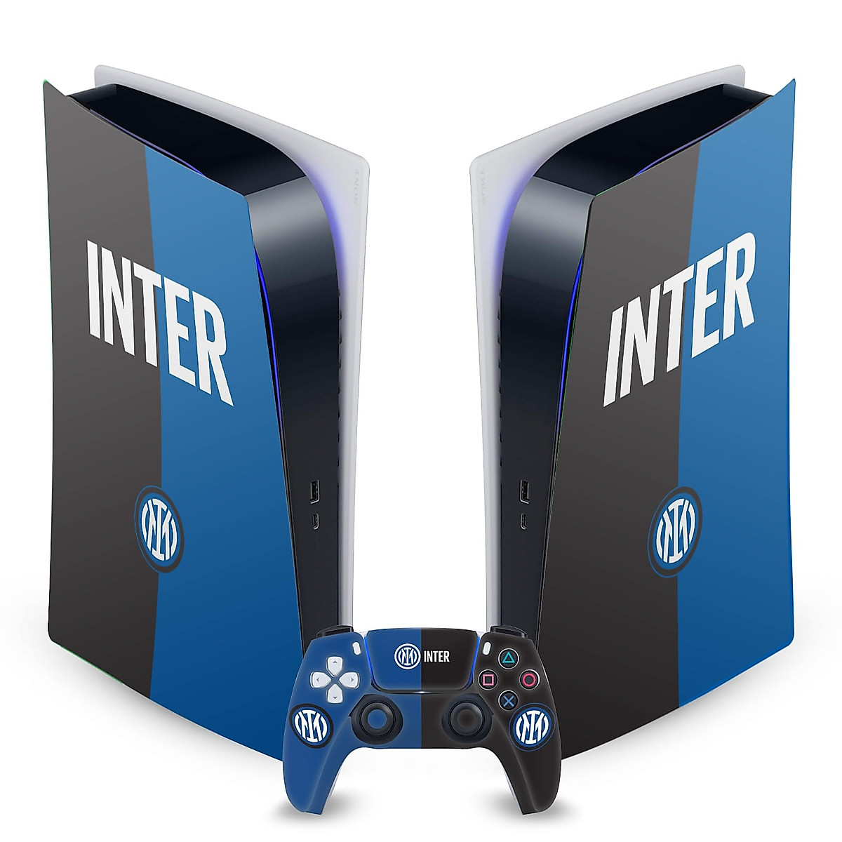 Head Case Designs Officially Licensed Inter Milan Inter Milano Logo Badge Vinyl Faceplate Gaming Skin Decal Compatible With Sony PlayStation 5 PS5 Digital Edition Console and DualSense Controller