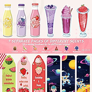 HORIECHALY Scratch and Sniff Bookmarks,35 PCS Scented Bookmarks,Fruit Theme,7 Fruit Scents,Cute Page Markers for Teachers, Students, Kids &Teen, Book Lovers, Printing on 2 Sides,35 Different Styles.