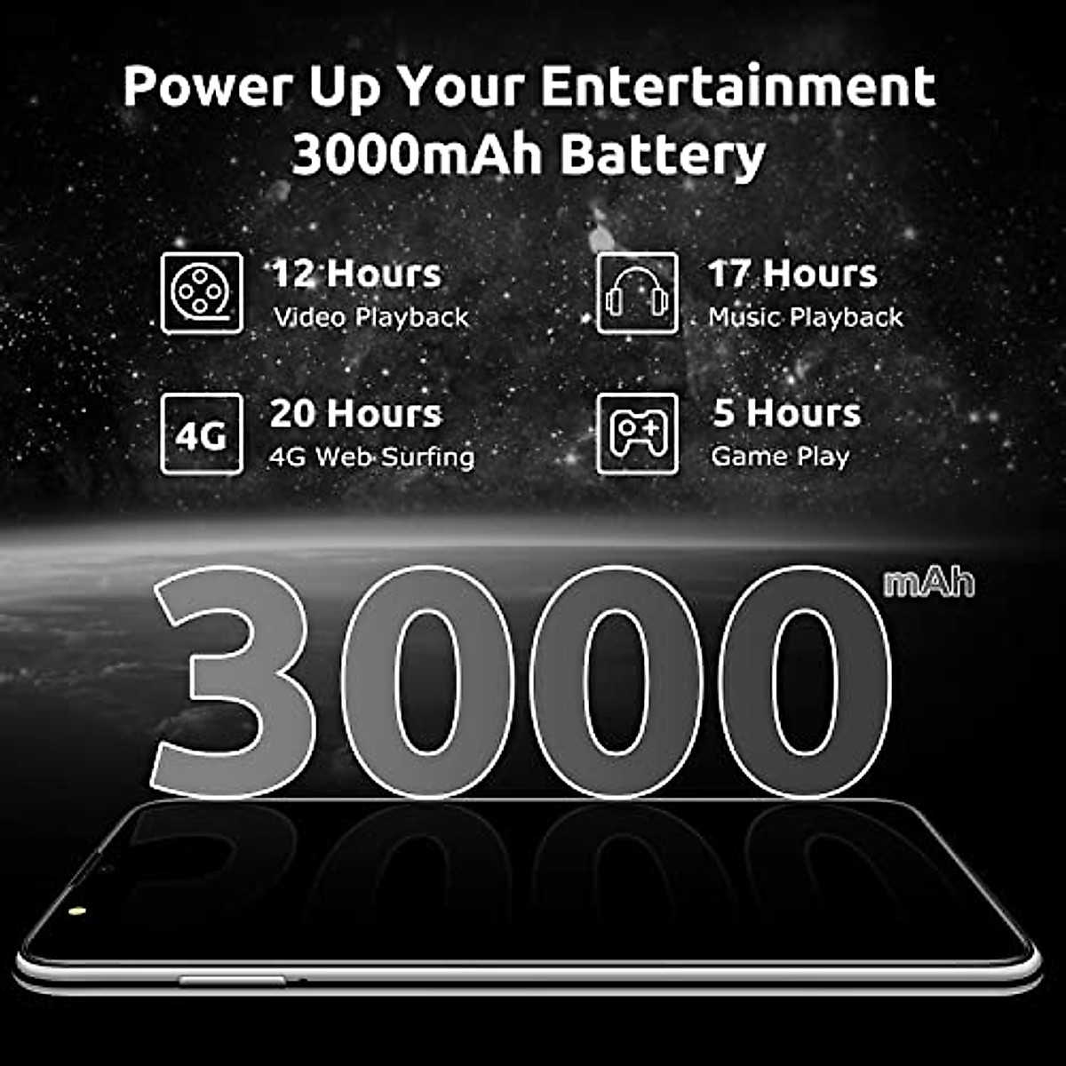 Xgody V40 Unlocked Cell Phones, 6.1 Inch 4G Smartphones, Android 10.0 OS with Free Dual SIM Quad Core, Dual 5MP Camera, 3000 mAh Battery, Face Unlocking (Black)