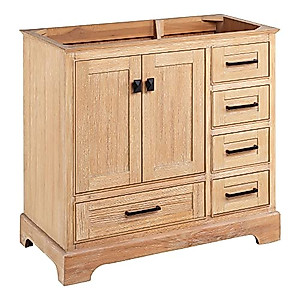 Signature Hardware 953664-36-UM-0 Quen 36" Free Standing Single Basin Vanity Set with Cabinet, Vanity Top, and Undermount Sink - No Faucet Holes