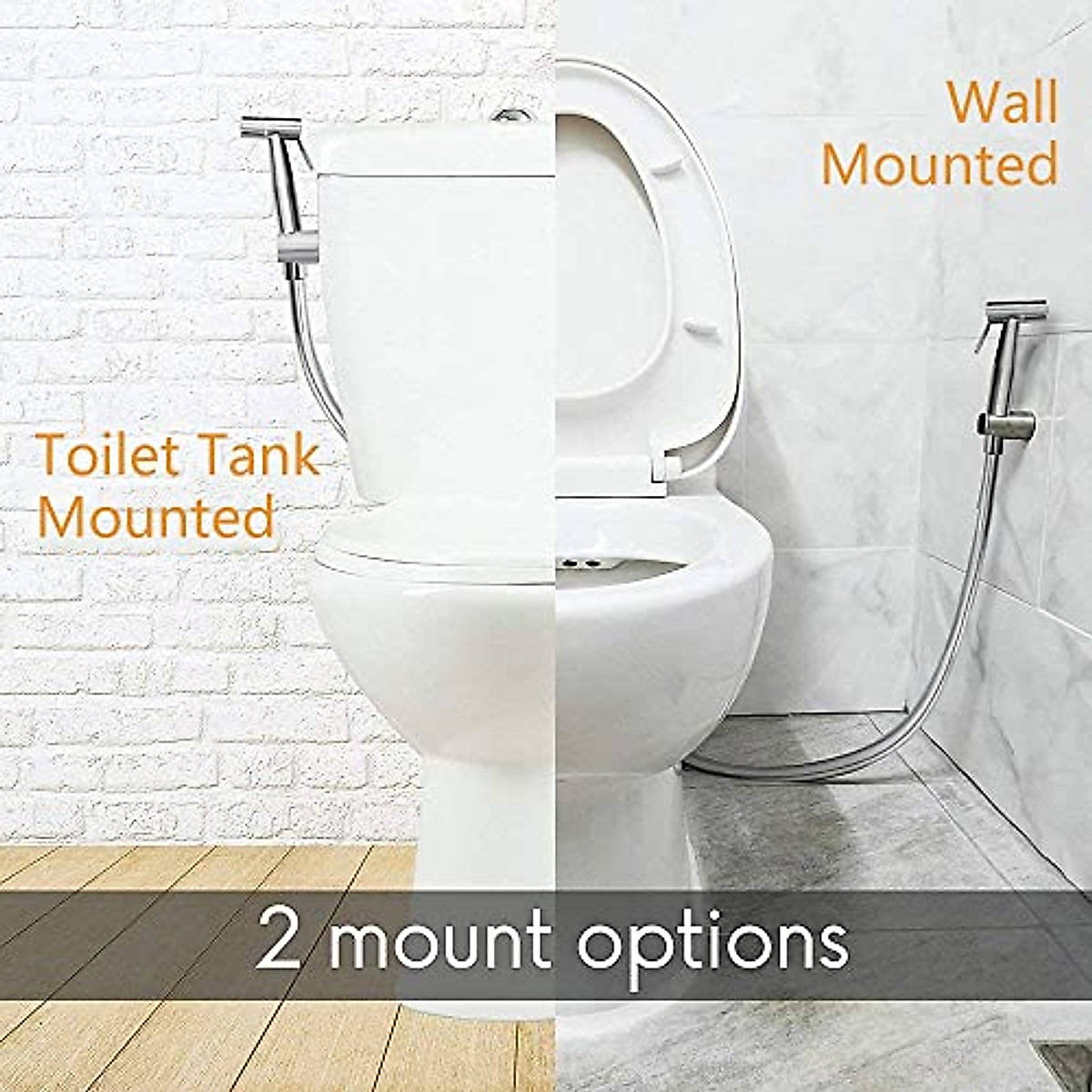 FANCUF Handheld Toilet Bidet Sprayer Set Kit Stainless Steel Hand Faucet for Bathroom Shower Self Cleaning, lingsad-0236