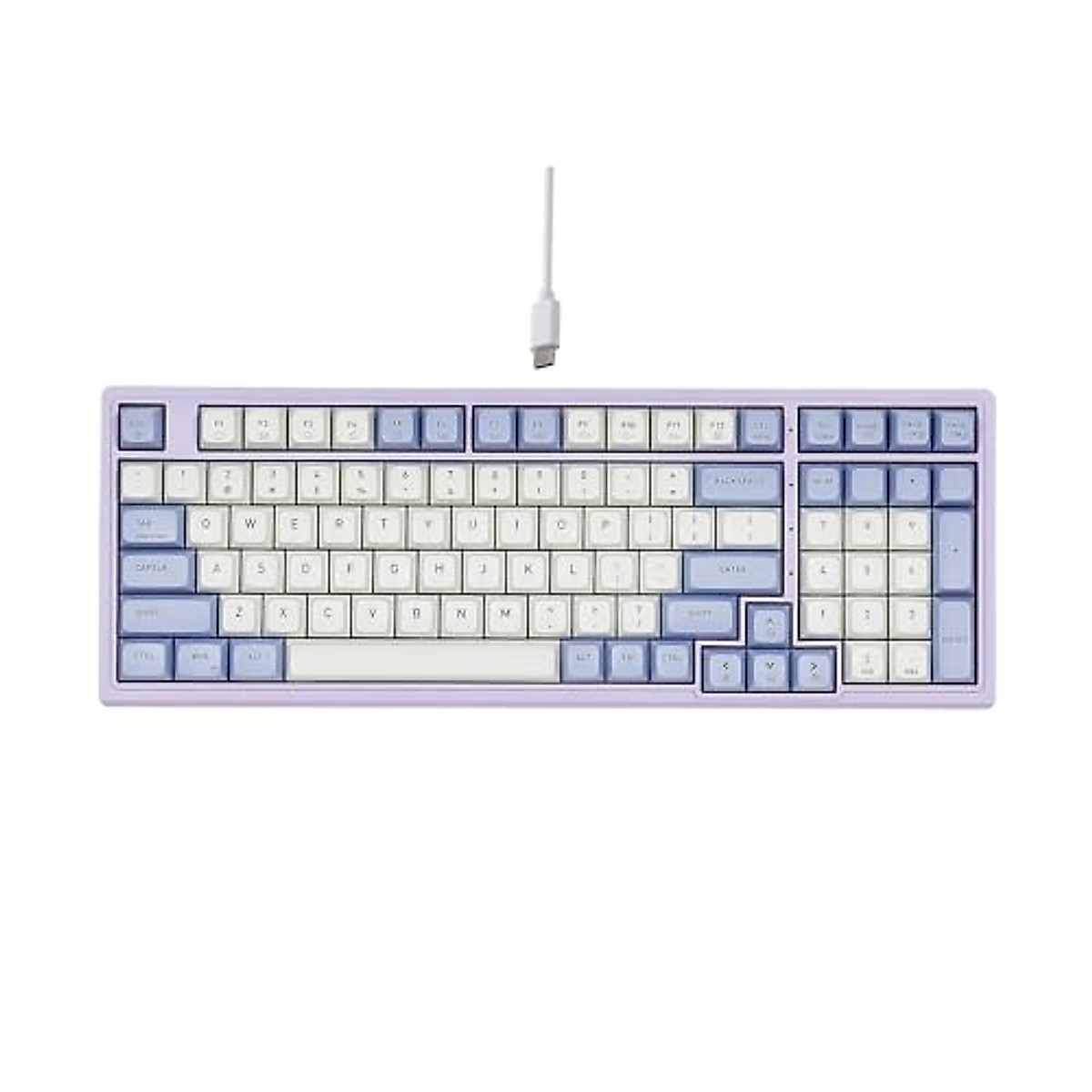 Hexgears Purple Rain M4 Mechanical Keyboard, 99 Keys Hot Swappable Wired Gaming Keyboard, PBT Keycaps, Creamy Keyboard with Number Pad for Windows/Laptop/Xbox, Kailh Green Switch Pre-lubed, Linear