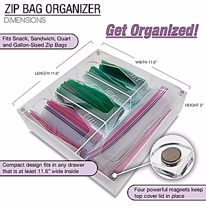 OnDisplay Luxe Acrylic Kitchen Drawer Zip Food Storage Bag Organizer