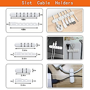 140pcs Cable Management Organizer Kit with Cable Sleeve Split,Self Adhesive Cable Clip Holder and tie, Self-Locking Cable Ties Premium Cord Management Kits for TV Computer Office Home (White)
