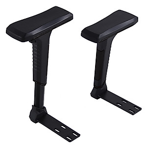 Frassie Height Adjustable Chair Armrest Pair, Gaming Boss Chair Arms Set Replacement 4D (Black)