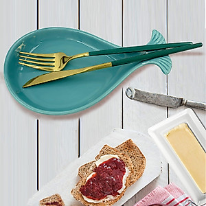 Ceramic Coastal Spoon Rest for Kitchen, Whale