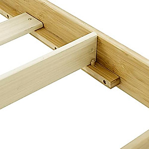 BIKAHOM Austin Solid Bamboo Platform Bed Frame, Twin, 10.5 Inch Modern Solid Bamboo Foundation with Headboard, Wooden Slat Support System, No Box Spring Needed, Easy Assembly, Bedroom Furniture, Honey