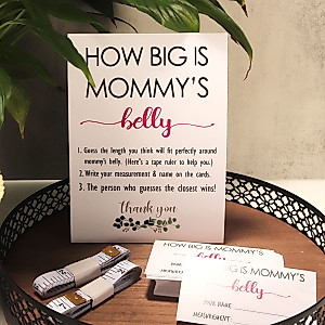 Eilcoly How Big Is Mommy's Belly Guess Game, Guessing Game for Baby Shower Party, How Big is Mommy's Belly Baby Shower Games, DMC0 D-01-C 0