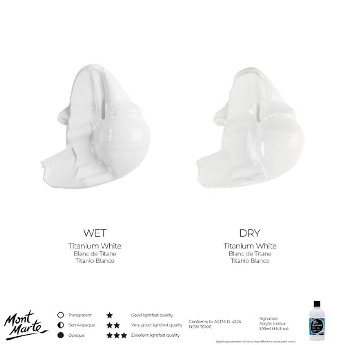 Mont Marte Signature Acrylic Color Paint Set, 12 x 16.9oz (500ml), Semi-Matte Finish, 12 Colors, Suitable for Canvas, Wood, Fabric, Leather, Cardboard, Paper, MDF and Crafts