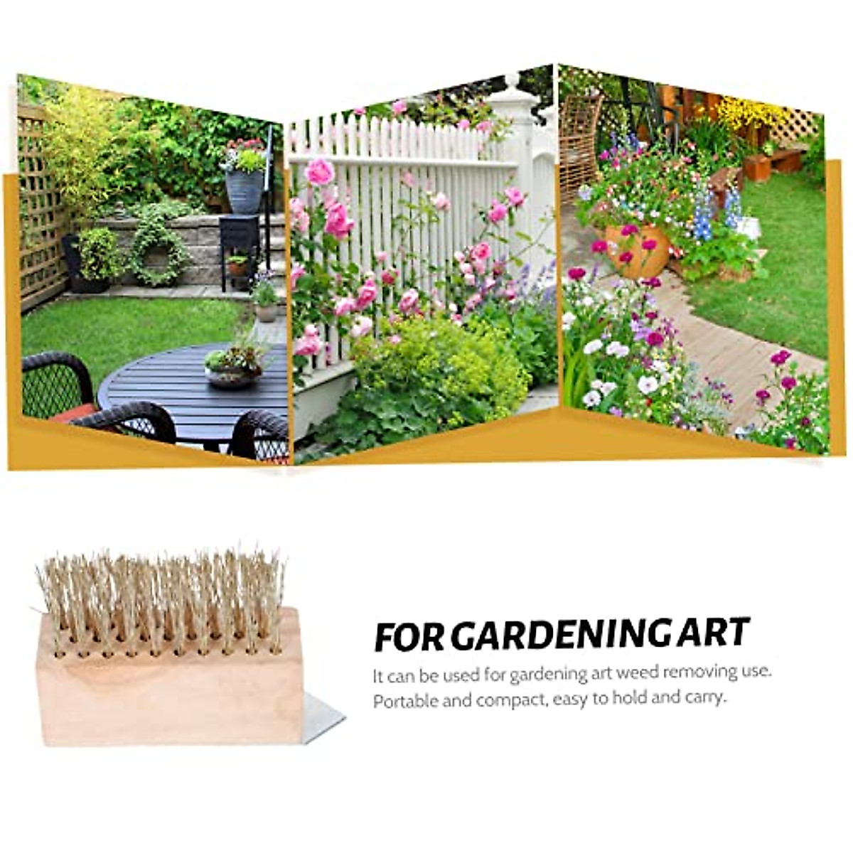 Yardenfun 2pcs Wire Weeding Brush Tile Tools Cleaning Brushes Tile Scrubber Carpet Cleaning Brush Floor Scrub Brush Garden Wire Brush Wooden Handle Brush Weeding Brush Garden Cleaning Supply