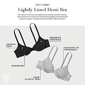 Victoria's Secret T Shirt Demi Bra, Lightly Lined, Smoothing, Bras for Women, Beige (36C)