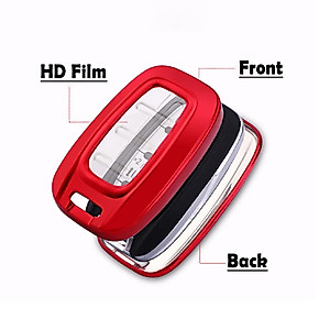 K LAKEY Chrysler Key Fob Cover,Compatible with 2017-2021 Chrysler Pacifica Voyager Key Fob Silicone TPU Protective Case Holder Shell wih Keychain Red