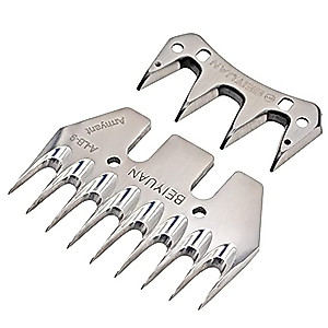NC Sheep Shears Blades Sheep Clippers 13 Tooth Livestock Electric Sheep Shearing Replacement Blades Wool Comb Cutter Goats Clipper Scissors Blade for Sheep Alpacas Goats (Straight, 13 Tooth)