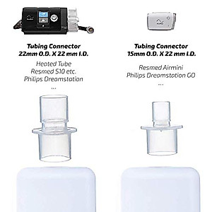 Mars Wellness CPAP BiPAP Tubing Hose Adapter 4 Pack - 15mm and 22mm Tubing Diameters Connector - Adapter for Various Machines and Cleaner