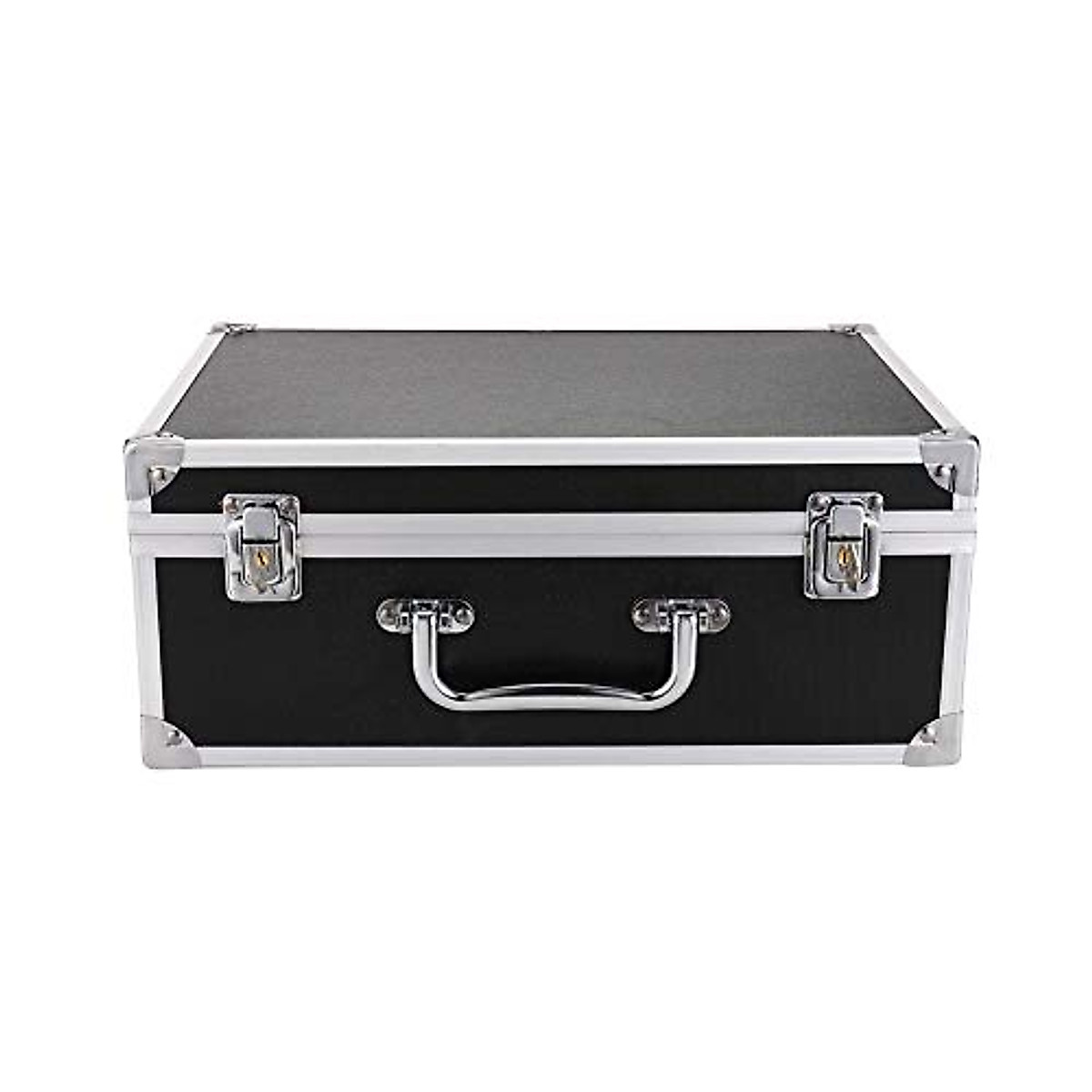Tattoo Kit Box Case,Tattoo Case Organizer 12.6" x 9.5" x 5.1" W/Lock Tattoo Machine Carrying Case,Aluminum Alloy with Sponge for Tattoo Machine Case (black)