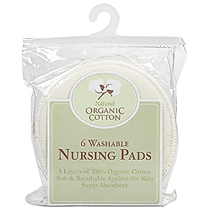 TL Care Nursing Pads Made with Organic Cotton, Natural Color, 6 Count