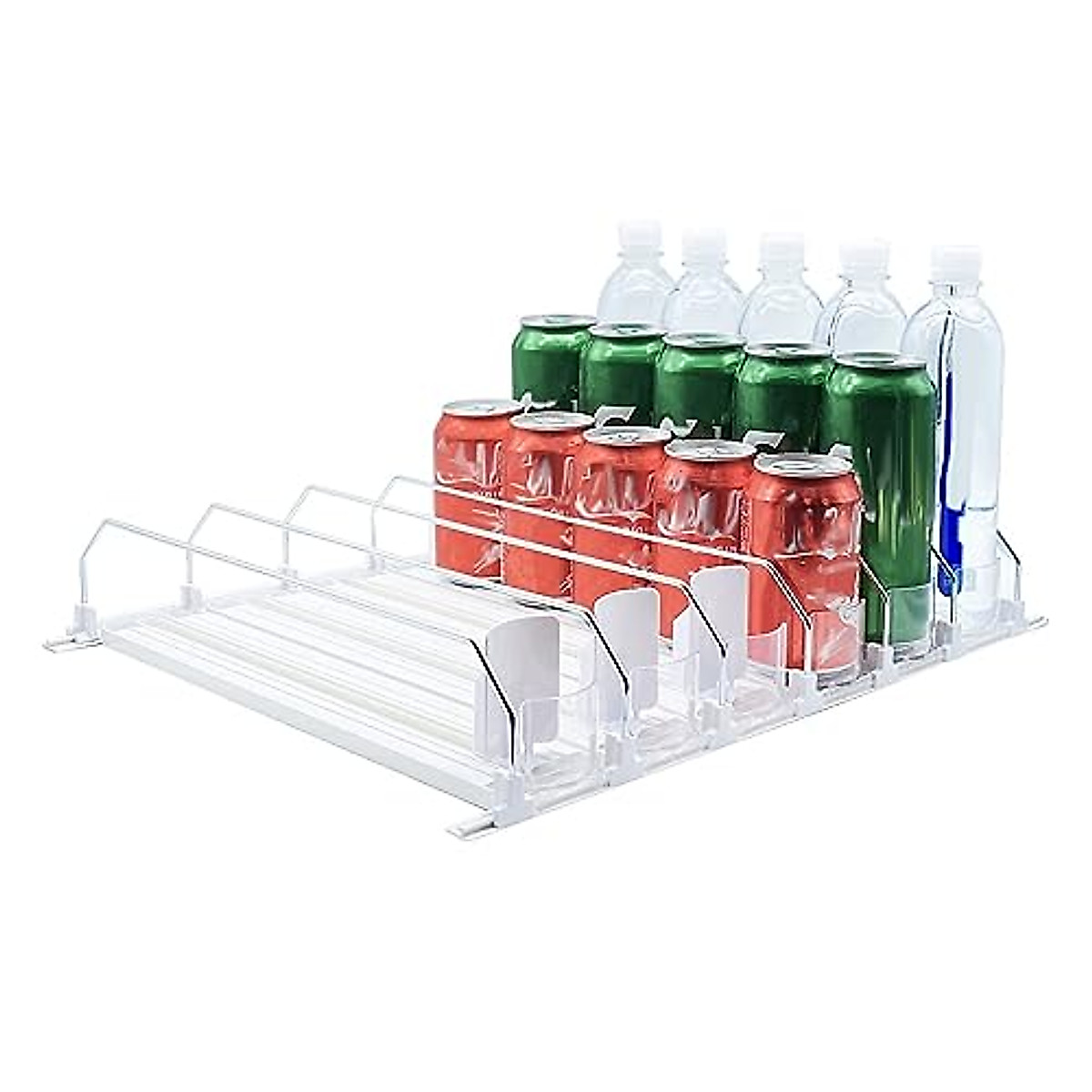 Refrigerator Soda Can Organizer, Drink Automatic Pusher Glide ABS Width White for Supermarkets (38cm)