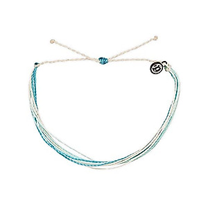 Pura Vida Clean Beaches Charity Bracelet - 100% Waterproof, Adjustable Band - Plated Brand Charm