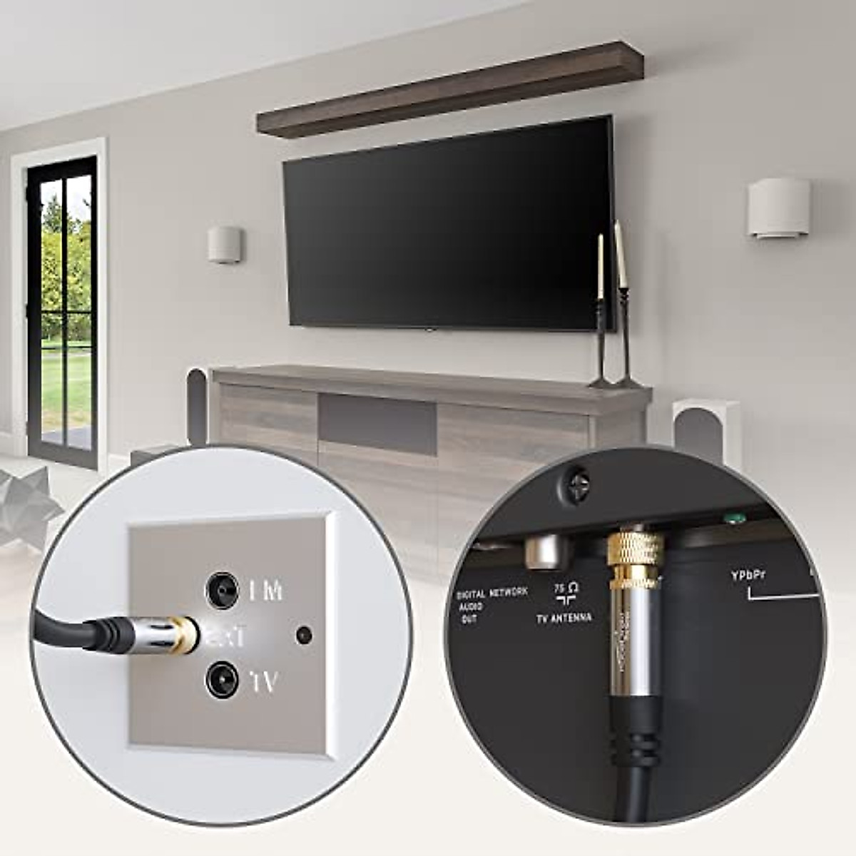 CableDirect – SAT Cable, coaxial Cable, Satellite Cable – TV Cable with Multi-Layer Shielding and Break-Proof Metal F connectors – 50ft (HDTV, Radio, DVB-T, DVB-C, DVB-S, DVB-S2)