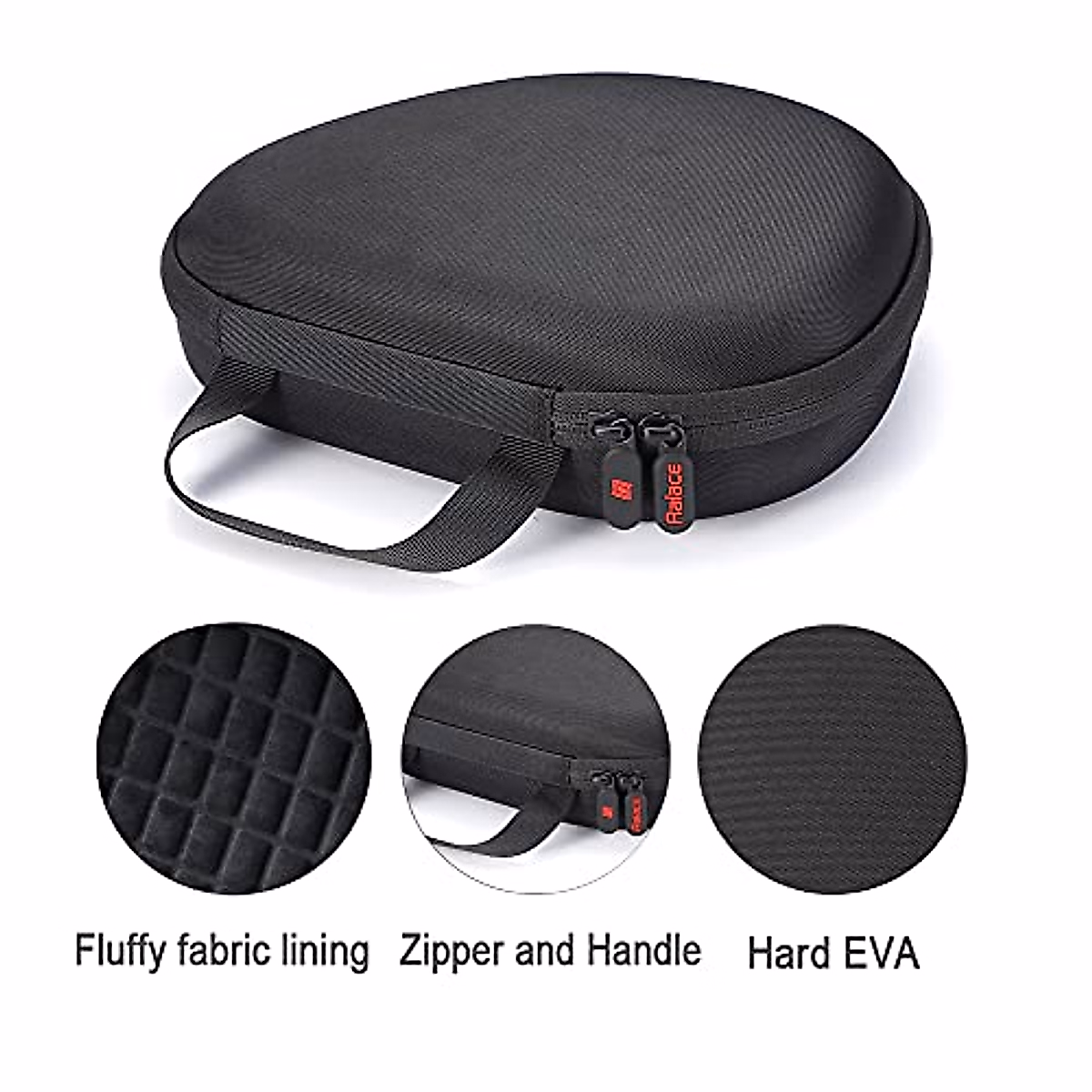 Hard Travel Carrying Case for Apple AirPods Max Headphone and It's Accessories, Protective Storage Bag - Black(Black Lining)