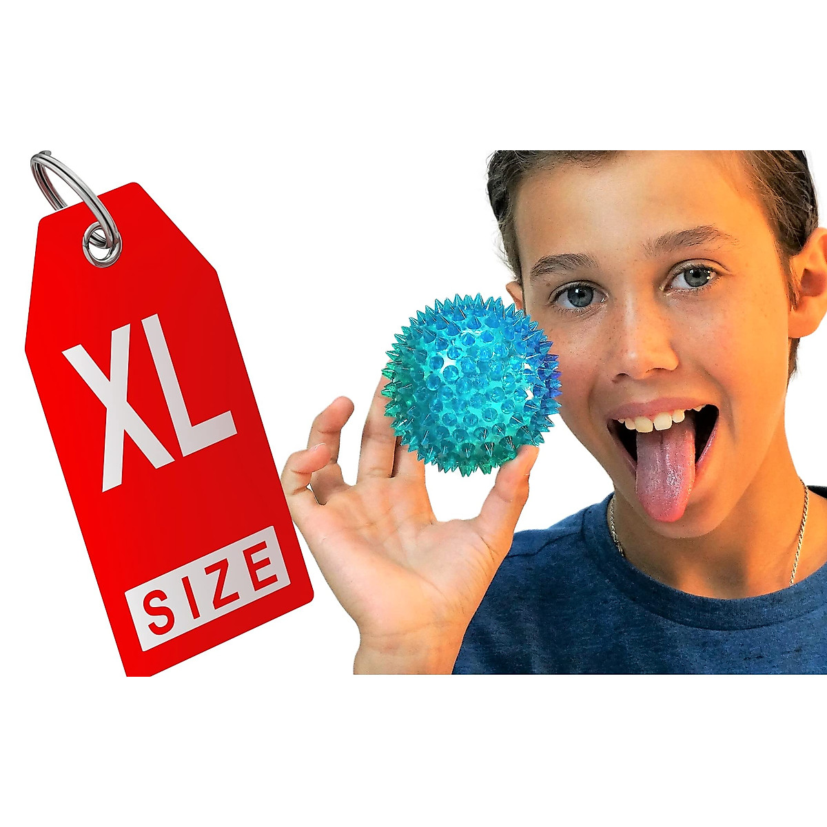 JA-RU Light Up Ball (4 Balls) Rubber Spiky Balls for Kids. Stress Relief Toy Autism Sensory Products. Dog Chew Toy Bulk Birthday Party Favors, Goodie Bag Stuffers. 699-4s