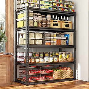 REIBII Garage Shelving Load 2500LBS Wide Storage Shelves Adjustable Sturdy Heavy Duty Shelving Deep Metal Shelves for Storage Tall Metal Shelf, Organize for Pantry Kitchen